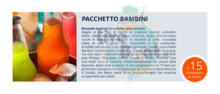 MSC Crociere - Pacchetti Bevande - Liveboat sito,forum e blog crociere