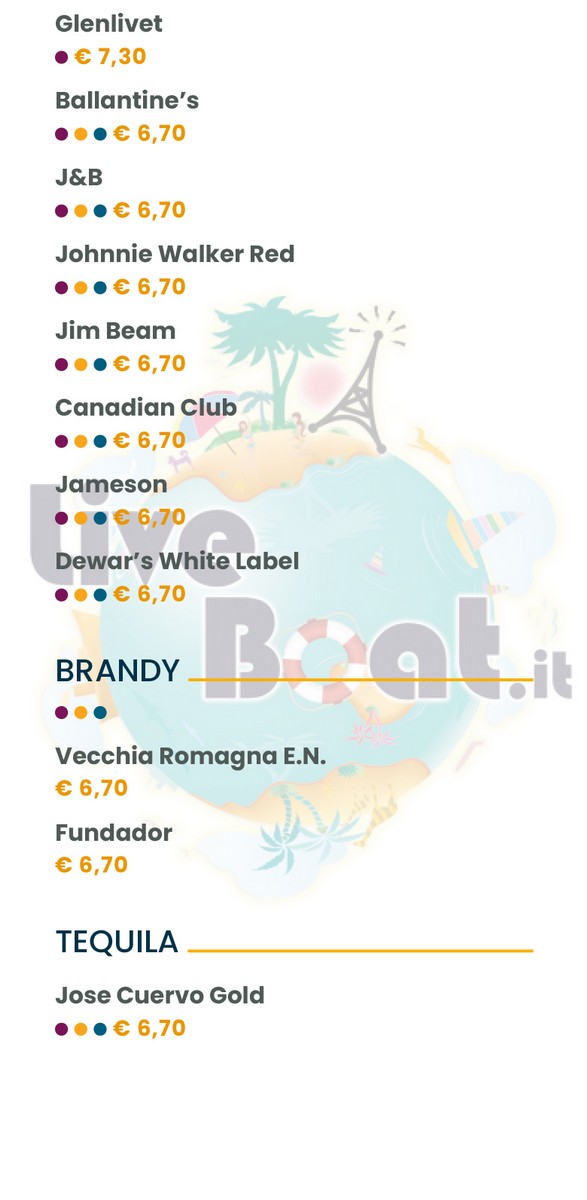 COSTA CROCIERE - Listino dei Bar "COCKTAIL & DRINKS" - Liveboat sito ...
