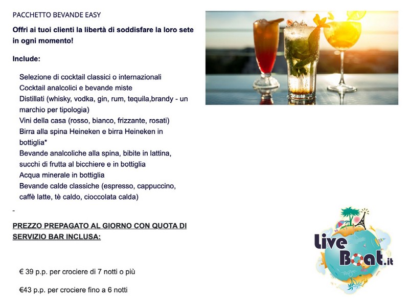 MSC Crociere - Pacchetti Bevande - Liveboat sito,forum e blog crociere