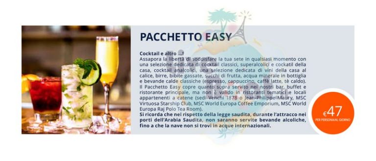 MSC Crociere - Pacchetti Bevande - Liveboat sito,forum e blog crociere